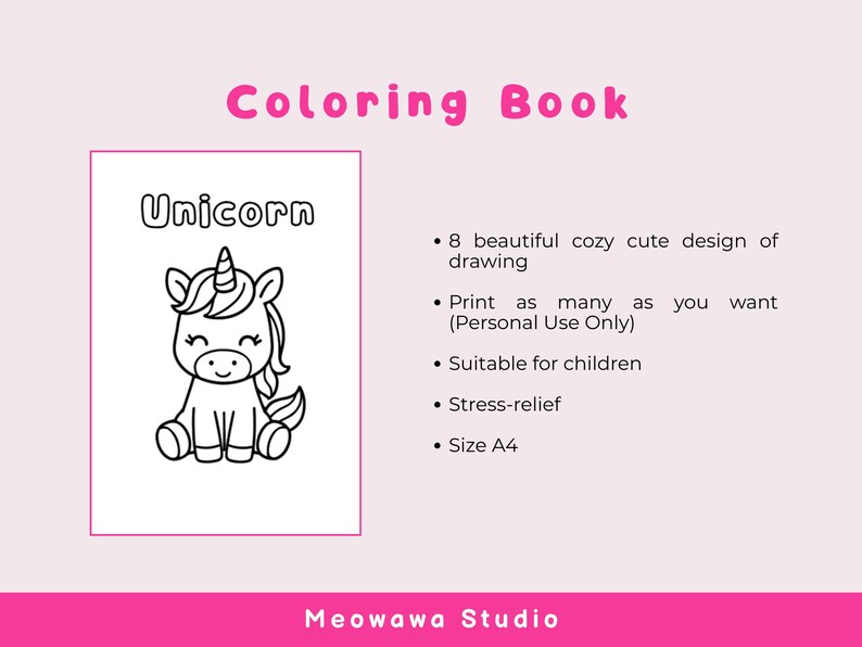 Fantasy Creatures Coloring Pages for Kids | Kawaii Printable Book | Fun ...