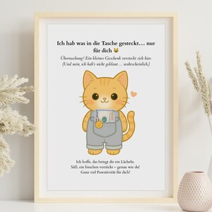 Funny Cat Money Gift Printable, Cute Digital Cash Holder in Overalls ...