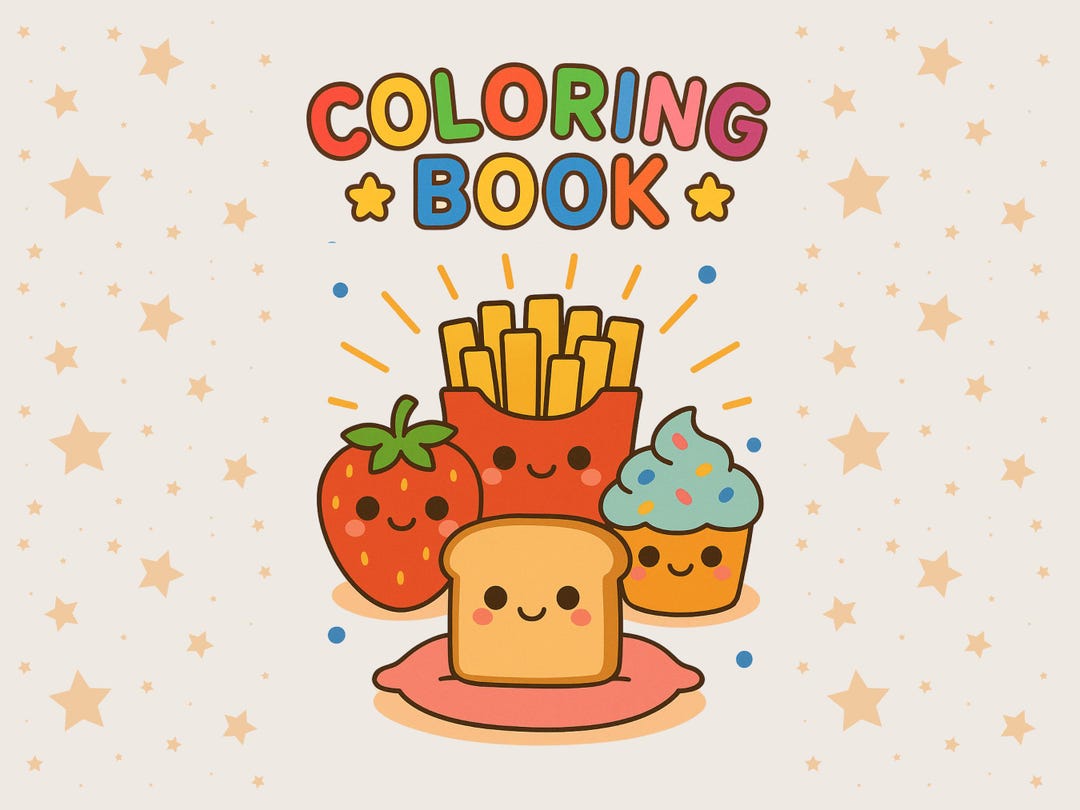 Cute Food Coloring Book – Printable PDF for Kids & Adults | Desserts ...
