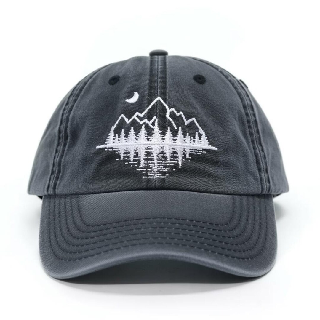 Mountain Forest Embroidered Baseball Cap, Mountains Embroidered Hat ...