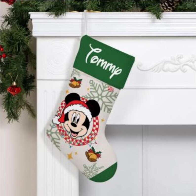 Custom Disney Christmas Stocking | Retro Very Merry All Characters ...
