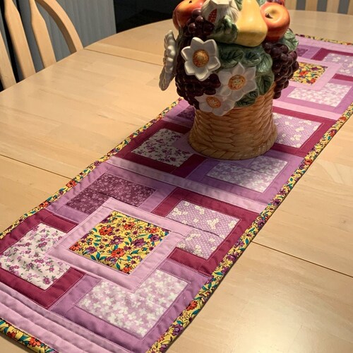 Quilted Table Runner Pattern Random Windows Table Runner | Etsy Canada