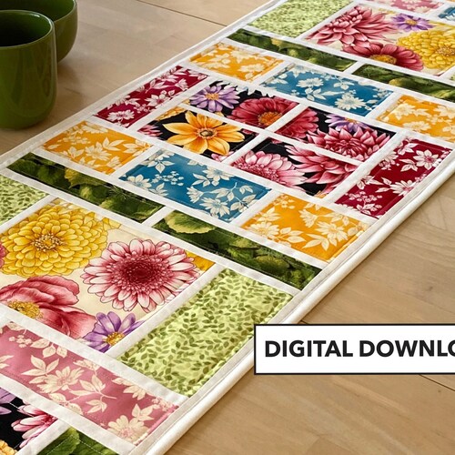 Kaleidoscope Quilted Table Runner Pattern Tulip Square - Etsy