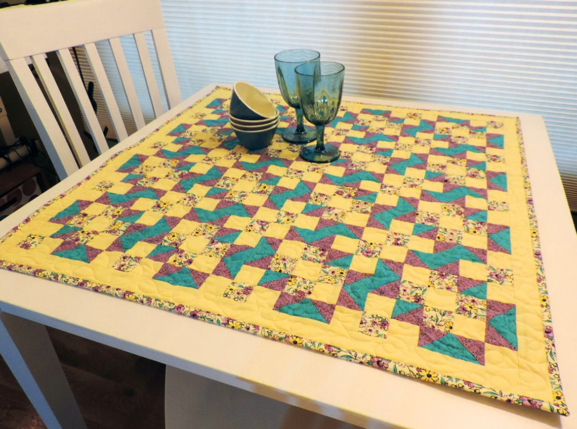 Quilted Table Topper Table Runner Pattern Quilted Double | Etsy