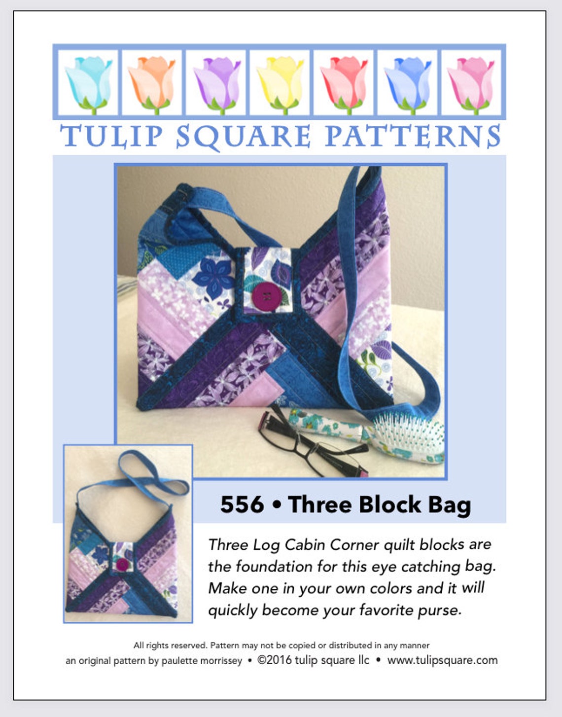 Quilted Purse Pattern 3 Block Bag Quilted Purse Scrappy - Etsy