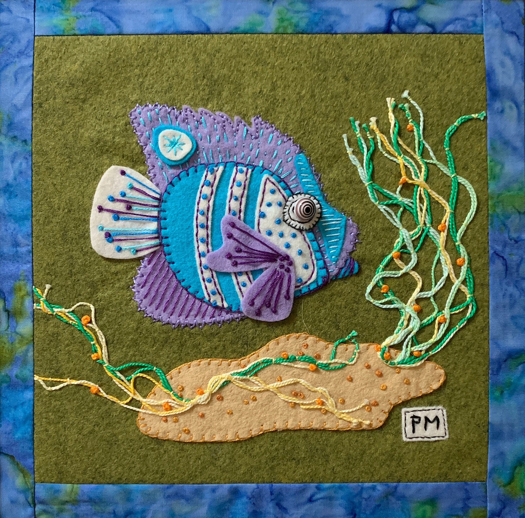 Tropical Fish Felt Applique Pattern: Colorful Wall Art (mailed Paper ...