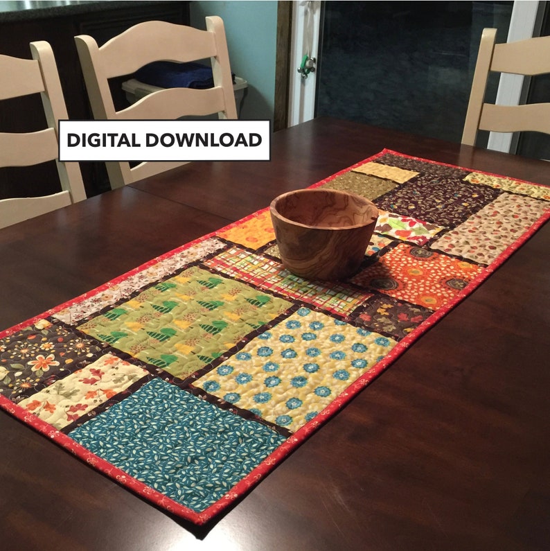 Random Windows Quilted Table Runner Pattern - Tulip Square Pattern #545 ...