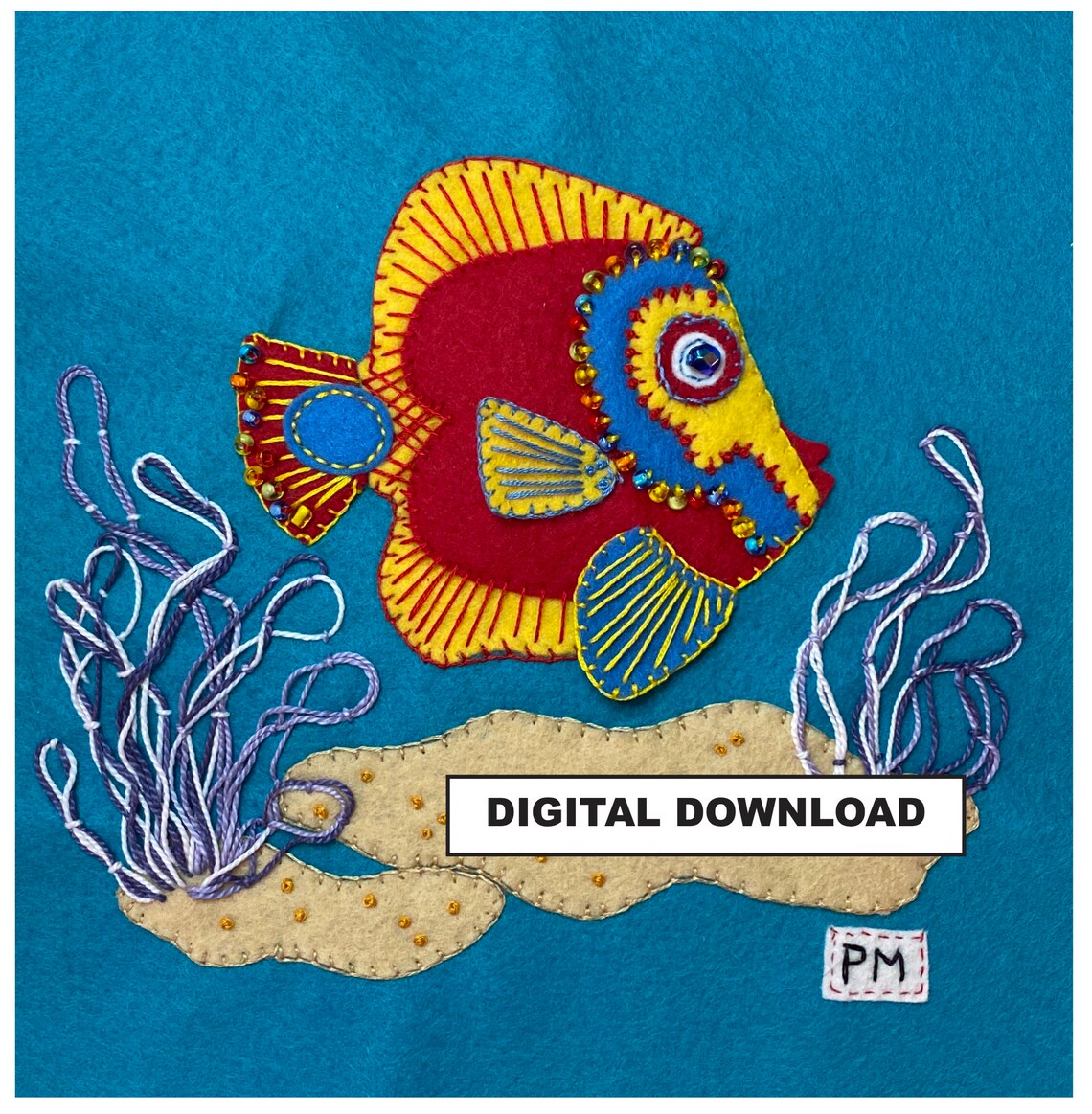 Tropical Fish Felt Applique Pattern: Colorful Wall Art (digital ...