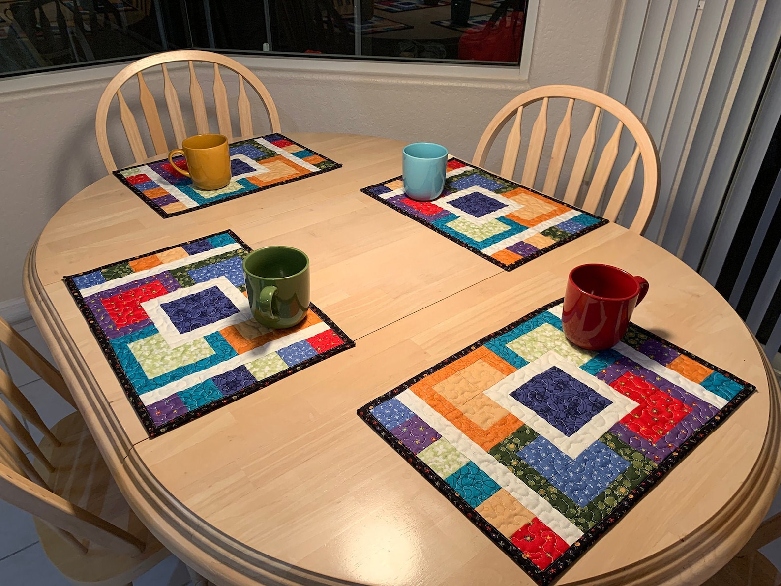 Multi Colored Stacked Squares Quilted Placemat Pattern - Etsy