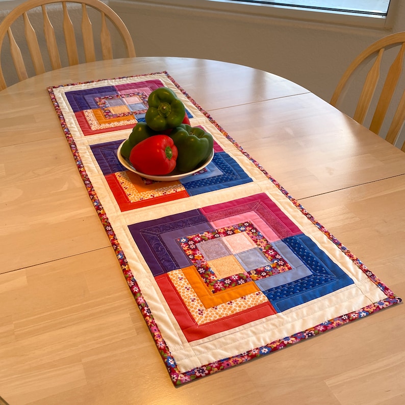 Fancy Squares Quilted Table Runner Pattern Tulip Square - Etsy
