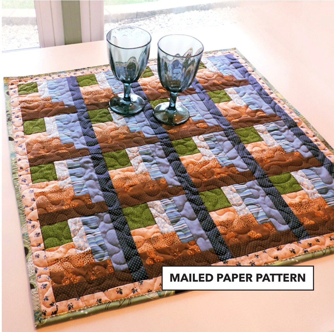 Log Cabin Corners Quilted Table Topper - Tulip Square Pattern #537 ...