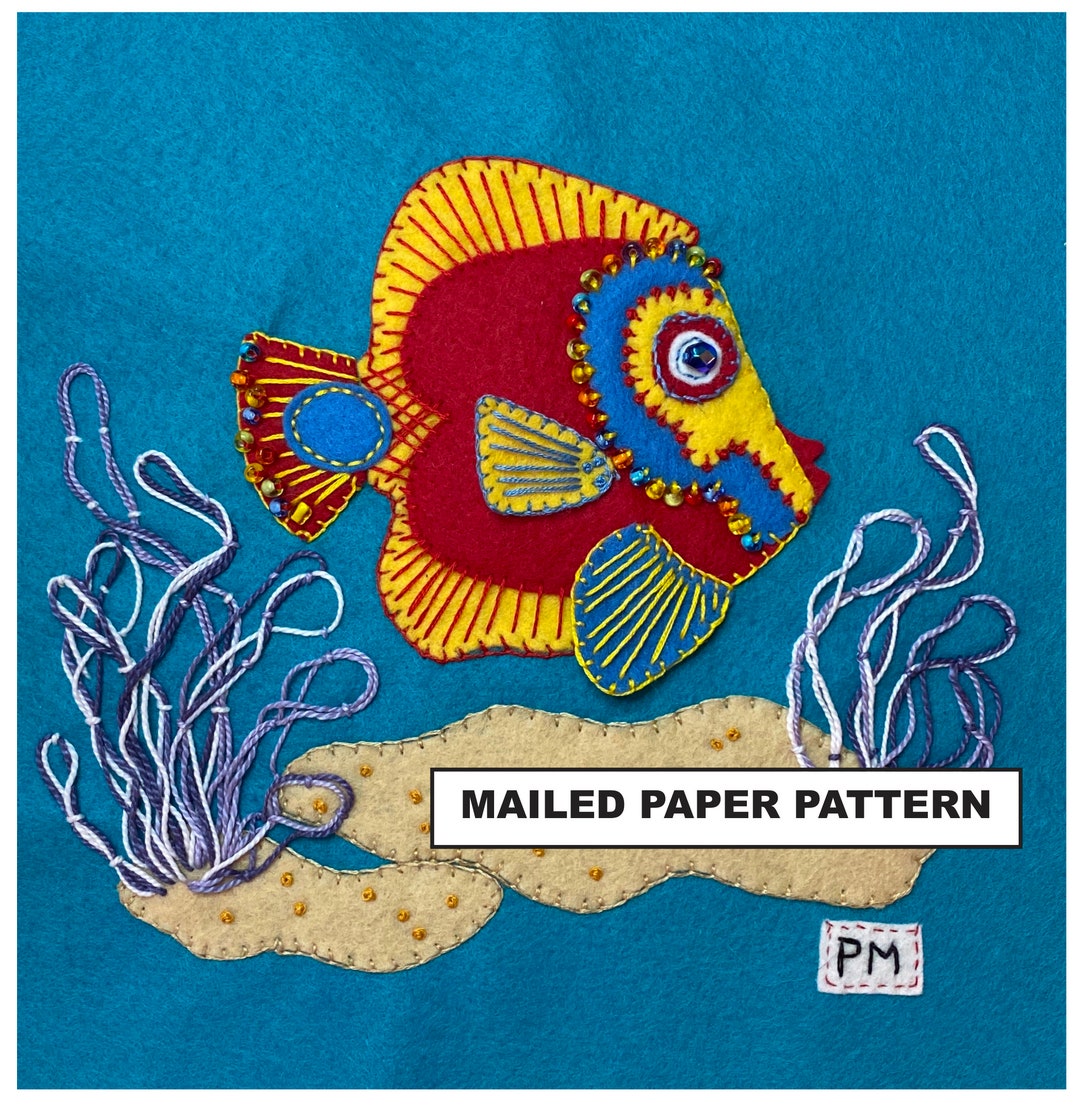 PAPER PATTERN - Tropical Fish Art - Colorful Tropical Fish Felt ...