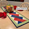 Quilted Table Runner Pattern - Random Windows Table Runner - PDF ...