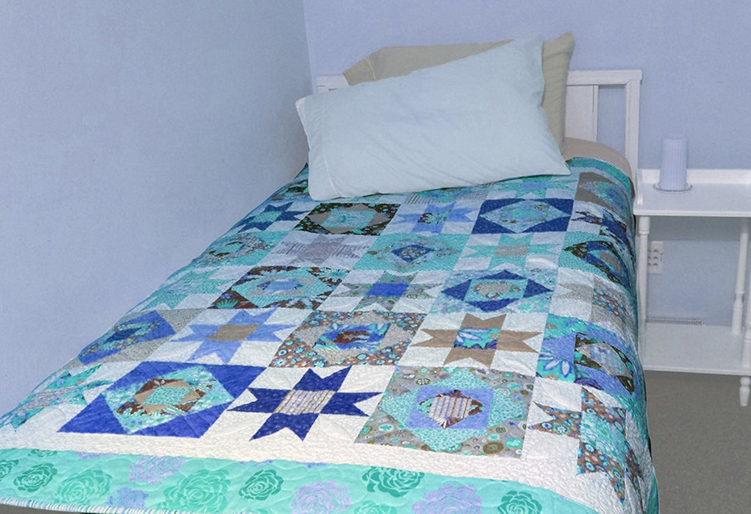 Lap Quilt Pattern - Tropical Two Block Lap Quilt - Digital Pattern ...