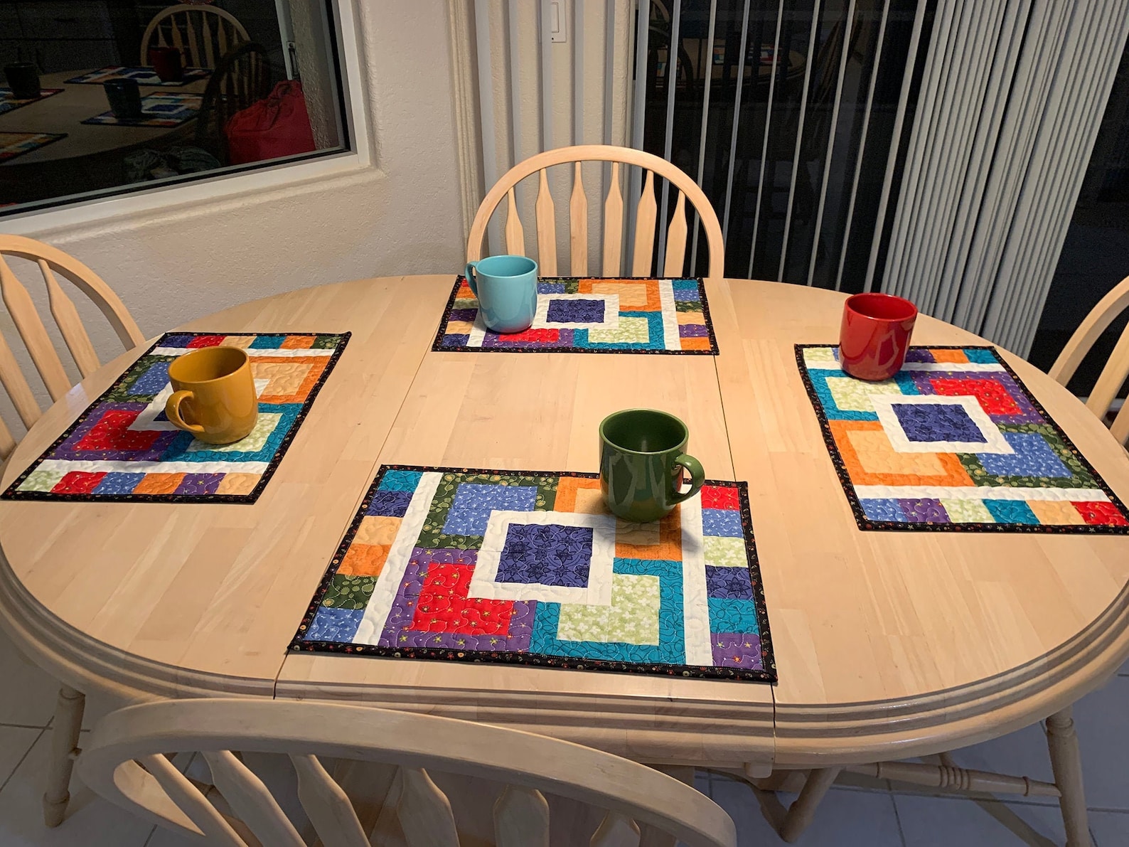 Multi Colored Stacked Squares Quilted Placemat Pattern - Etsy