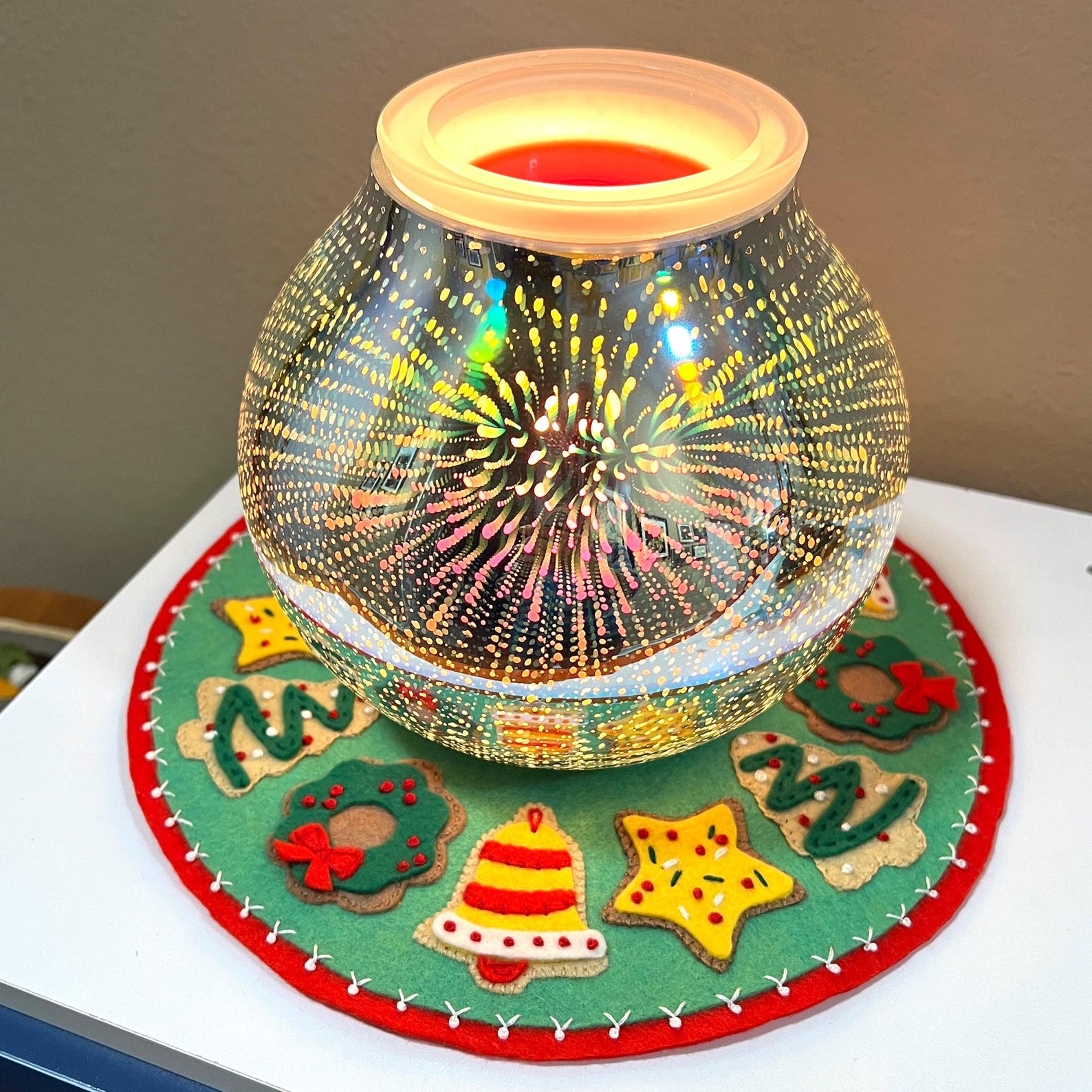 Christmas Cookie Mat Felt Appliqué Kit: Candle & Wax Warmer - Etsy
