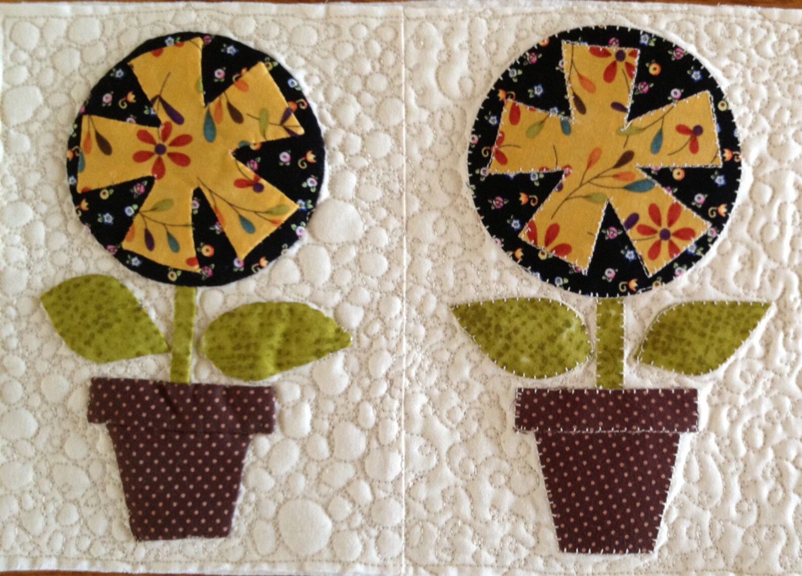 Quilted Wall Hanging Pattern Potted Flowers Quilted Wall Art - Etsy