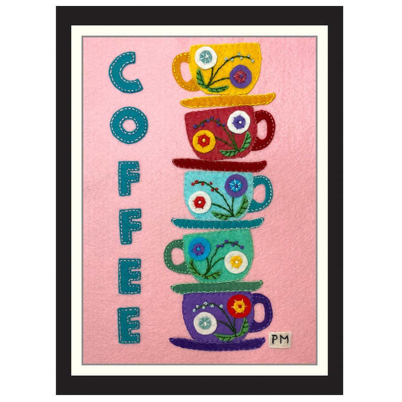 Digital Download Coffee Cup or Tea Cup Felt Applique Pattern - Etsy