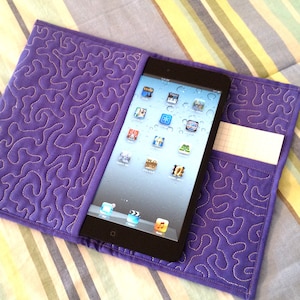Quilted Tablet Case Pattern - Quilted Book Style Tablet Tote - PDF ...