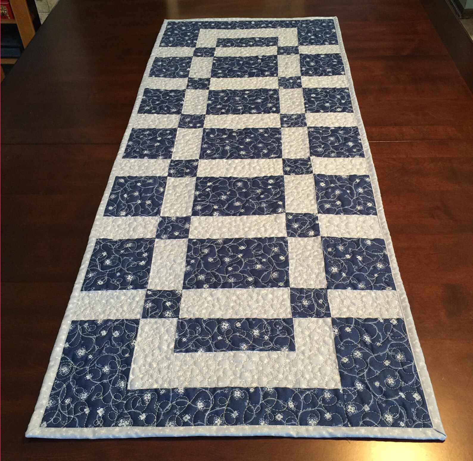 Sidewalks and Squares Quilted Table Runner Tulip Square - Etsy