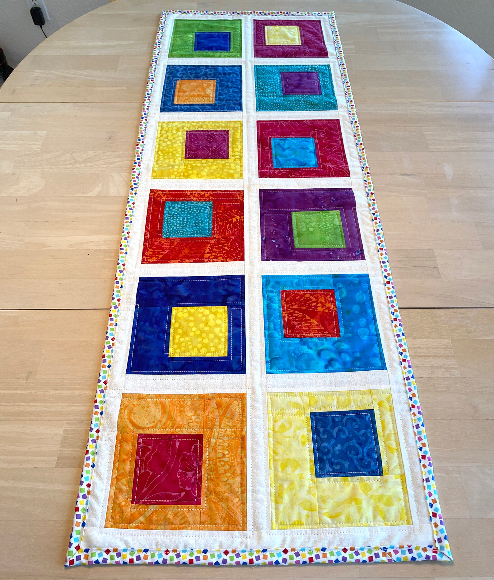 Crazy Boxes Quilted Table Runner - Tulip Square Pattern #539 - Digital ...