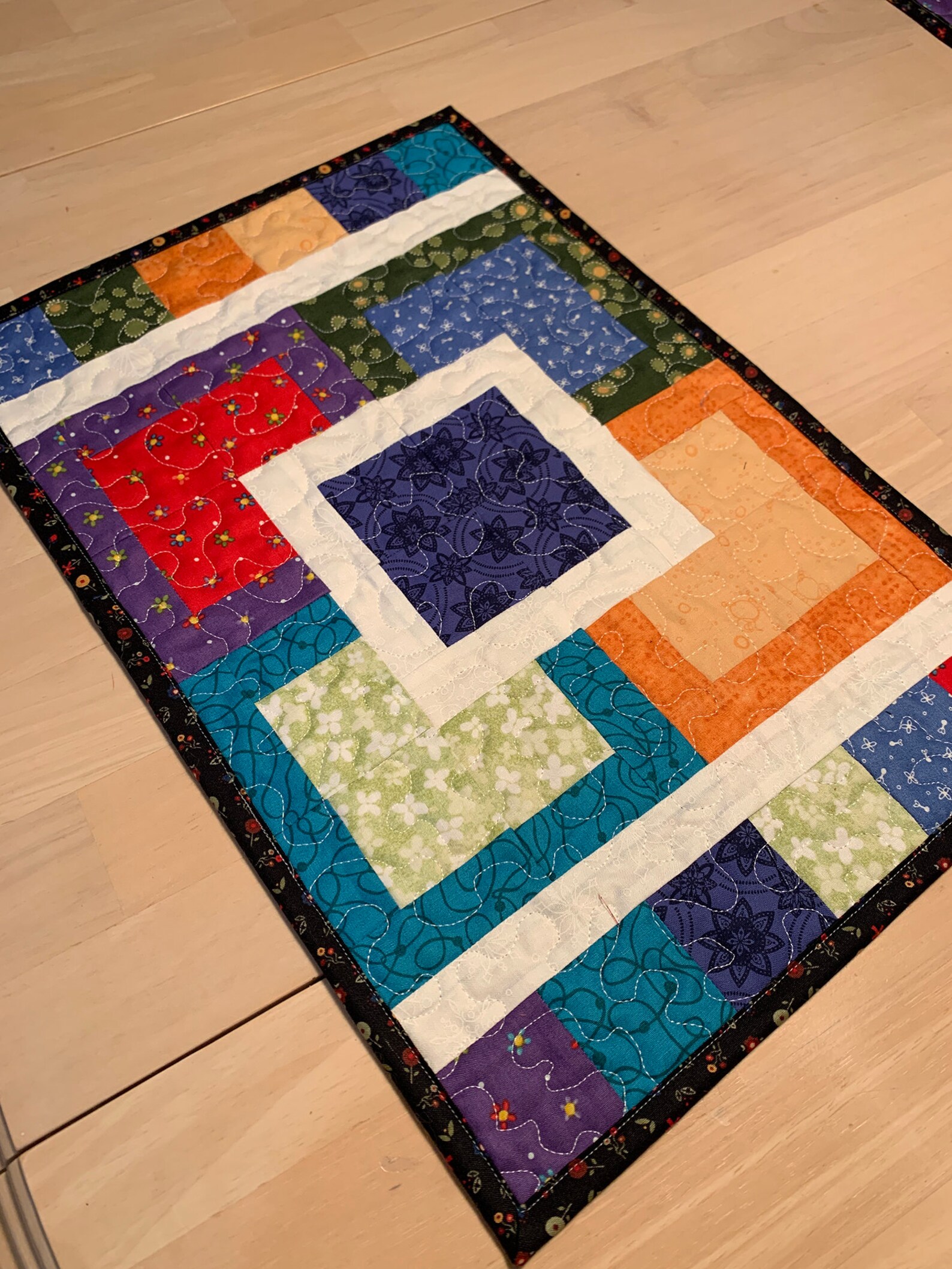 Multi Colored Stacked Squares Quilted Placemat Pattern - Digital ...