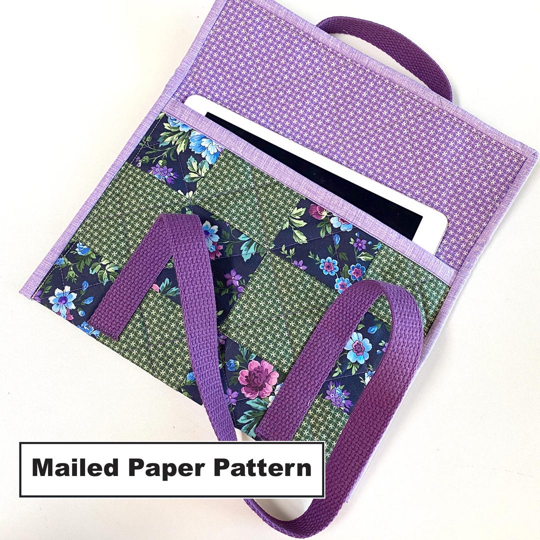Quilted iPad Bag Sewing Pattern: Flap Top Tablet Tote (mailed Paper ...