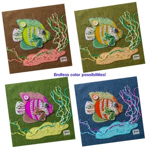 Tropical Fish Felt Applique Pattern: Colorful Wall Art (mailed Paper ...