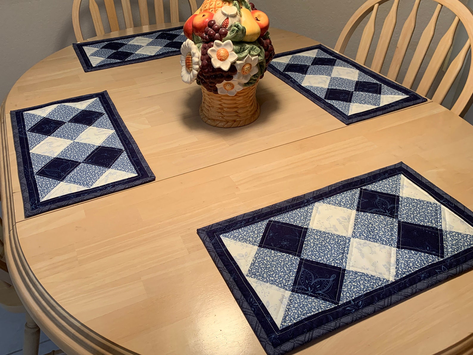 Dinner Diamonds Quilted Placemat Pattern Digital Download by - Etsy