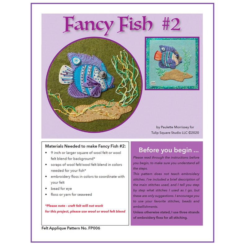 Digital Download Colorful Tropical Fish Felt Applique - Etsy