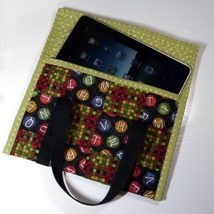 Quilted iPad Bag Sewing Pattern: Flap Top Tablet Tote (mailed Paper ...