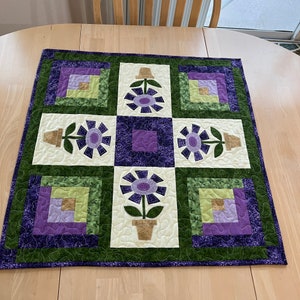 Potted Flowers Quilted Table Topper - Tulip Square Pattern #513 ...