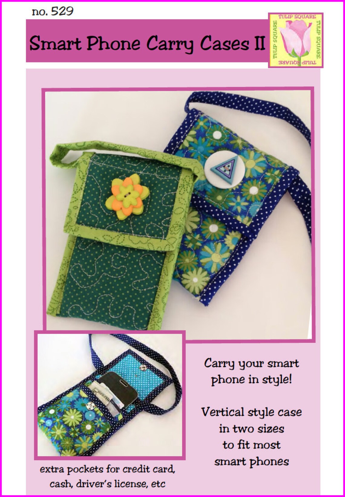 Quilted Phone Case Pattern - Smart Phone Tote in Two Sizes - PDF ...