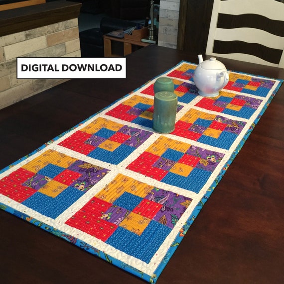 Swapped Squares Quilted Table Runner Tulip Square Pattern - Etsy