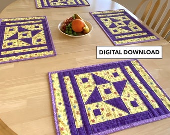 Rainbow Weave Quilted Placemat Pattern Digital Download by Tulip Square ...