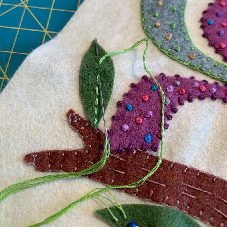 Paper Pattern - Felt Applique Bird Pattern - Colorful Whimsical Bird ...