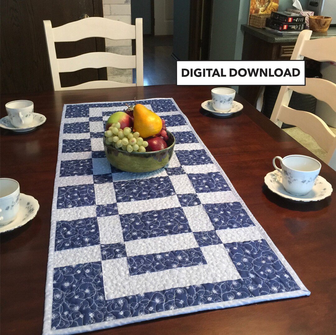 Quilted Table Runner Pattern - Sidewalks and Squares - Tulip Square ...