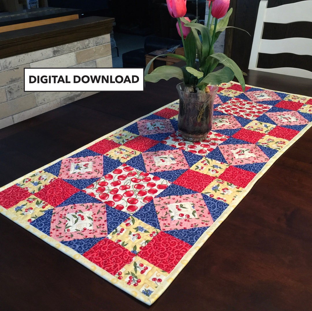 Dancing Diamonds Quilted Table Runner - Tulip Square Pattern #548 ...