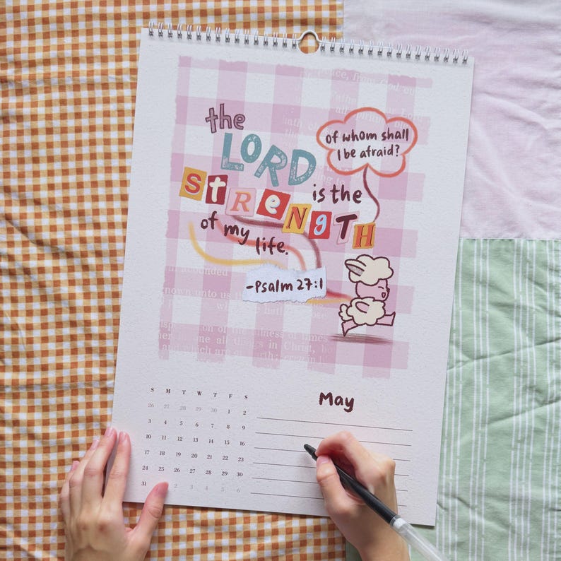 2026 Bible Verses & Faith Quotes Calendar, Christian Illustration ...