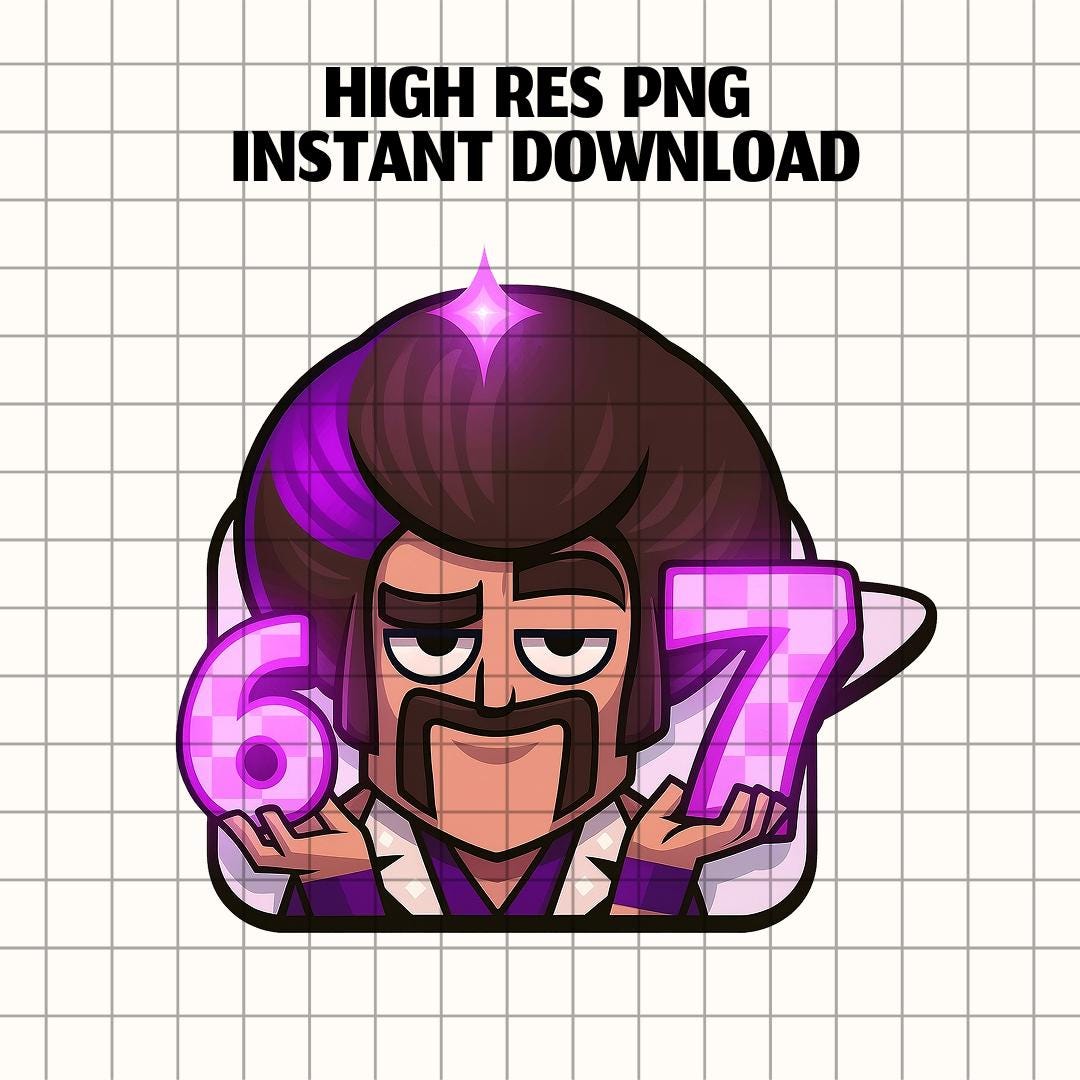 Clash Royale 67 Emote PNG | Viral Six-seven Trend Digital Download for ...