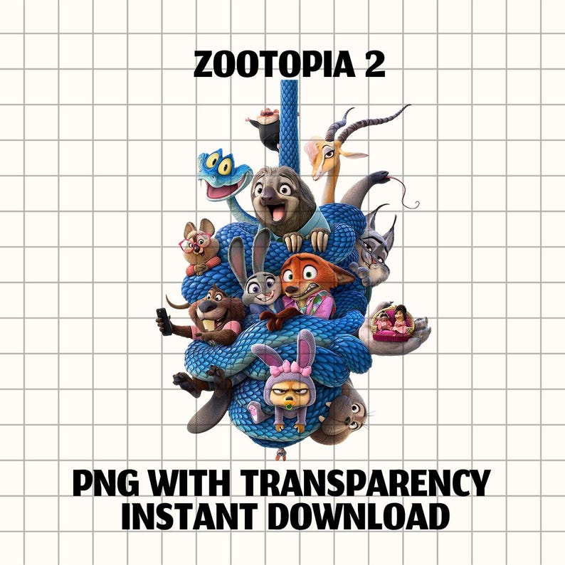 Zootopia 2 Snake and Cast Pngs - Etsy