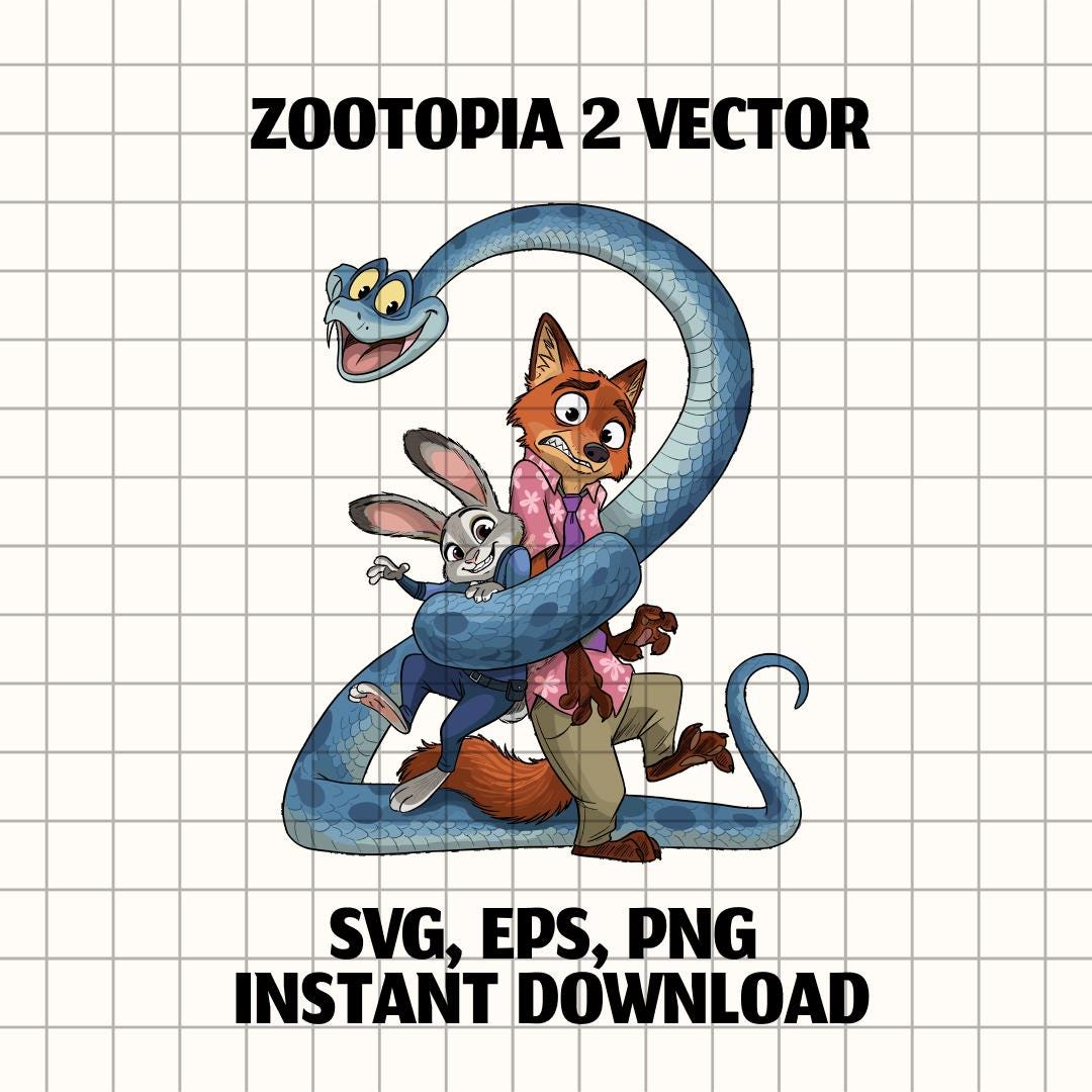 Zootopia 2 Snake “2” PNG, SVG Vector, Transparency, 2D Version - Etsy