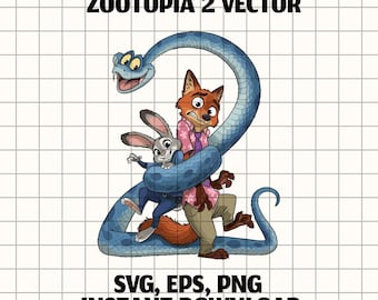 Zootopia 2 Snake “2” PNG, SVG Vector, Transparency, 2D Version - Etsy