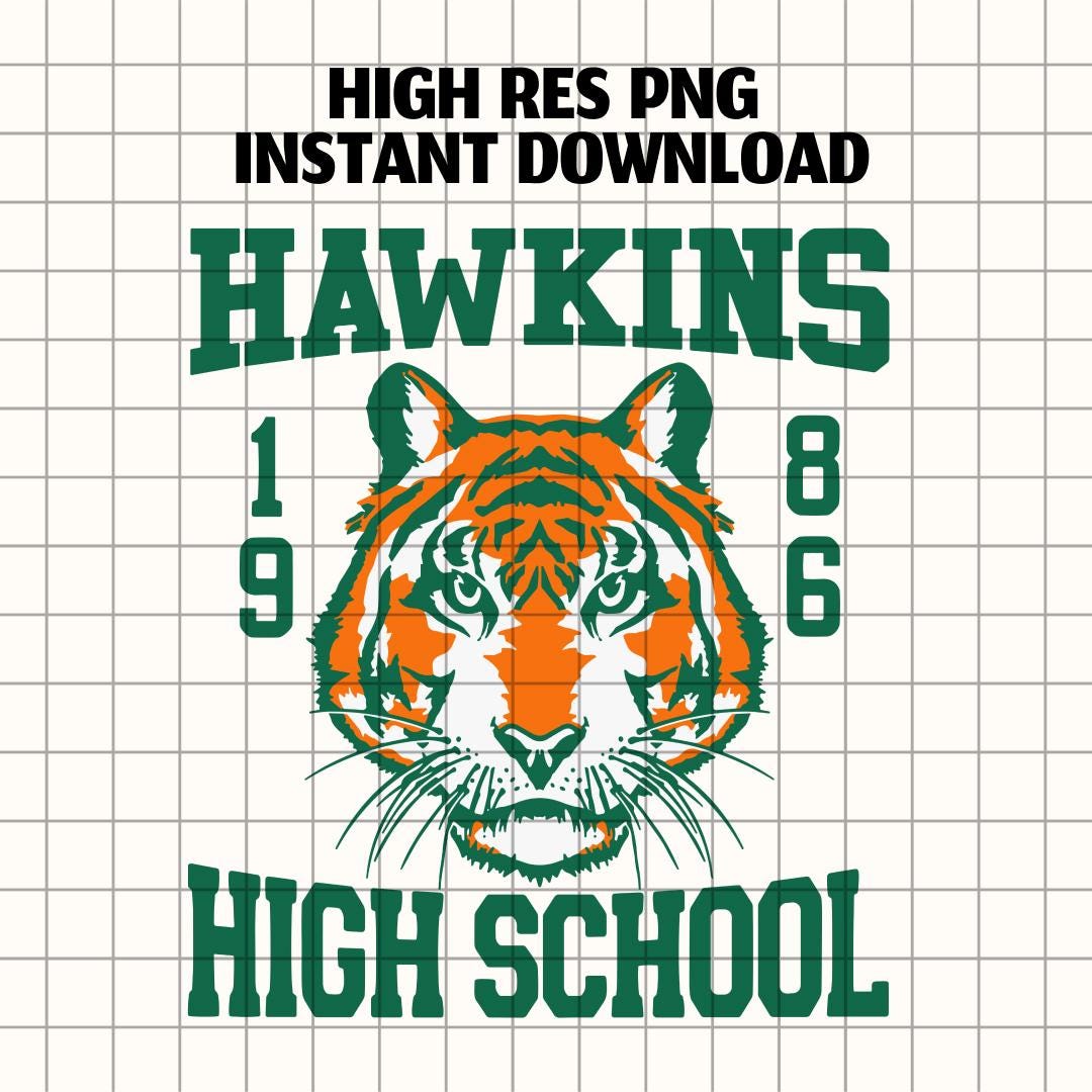 Hawkins High School Tiger High Resolution PNG - SVG Downloadable - Etsy