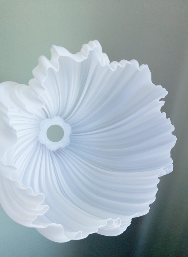 Modern Wavy Lamp Shade 3D Print File 3mf - Sculptural Light Pendant ...