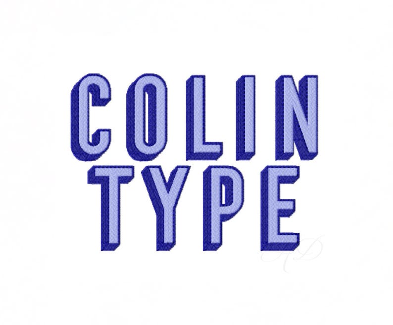3 Sizes 1", 1.5", 2" Colin Fill Stitch Embroidery Machine Font Instant ...