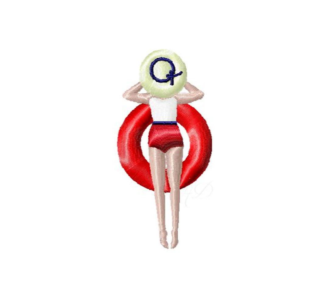 Sunbather Pool Float Embroidery Machine Design Mini Herrington Design ...