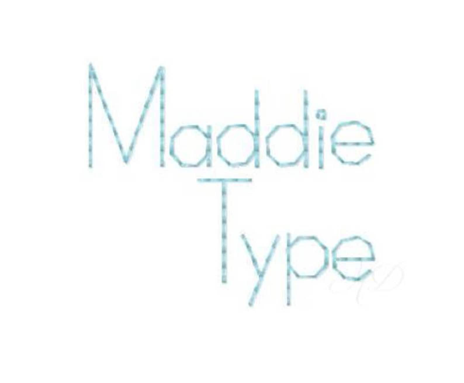 5 Sizes Font Package Sale Maddie Print Hand Stitch Raw Embroidery ...