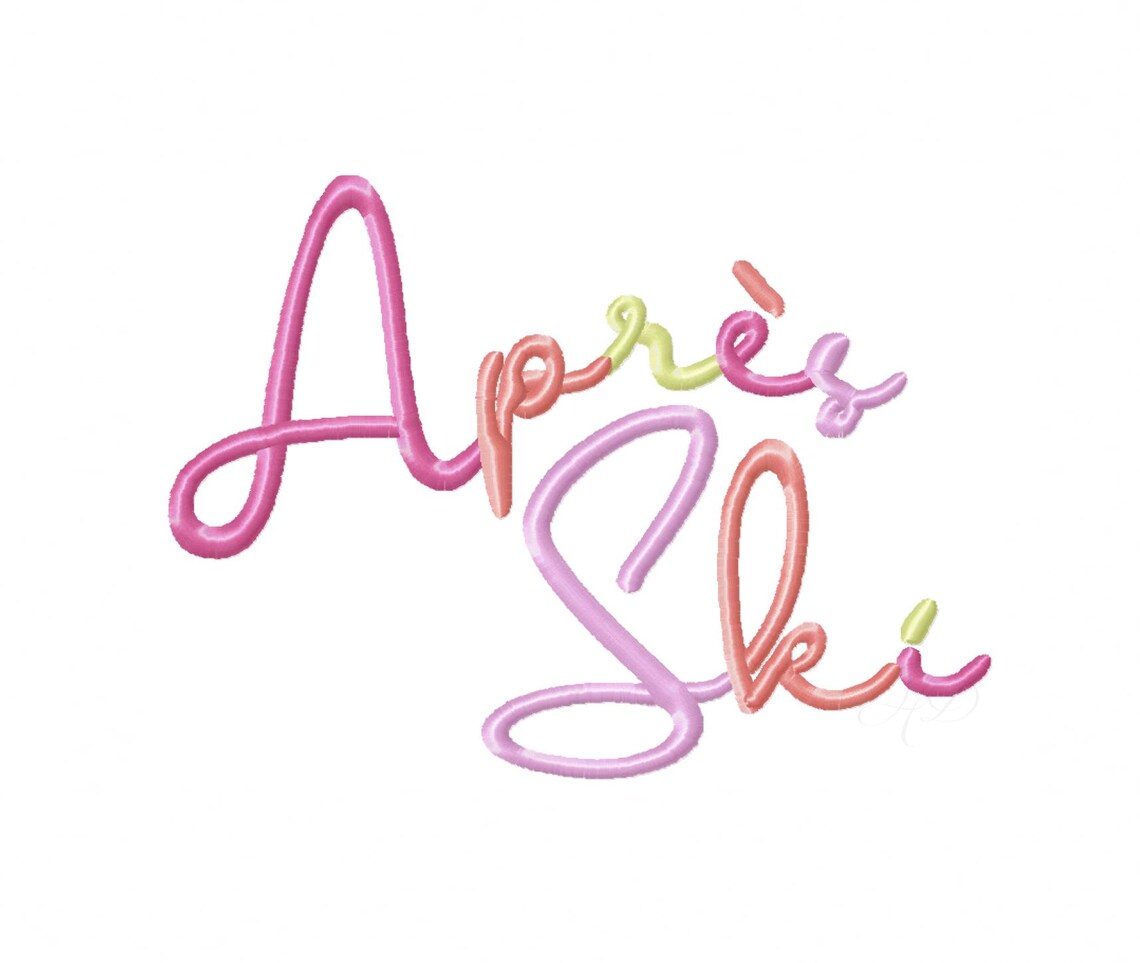 Apres Ski Monogram Satin Stitch Original Herrington Design Embroidery ...