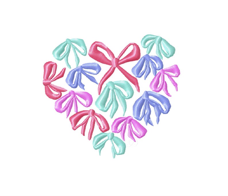 Heart Bow Original Herrington Design Embroidery Machine Design Instant ...